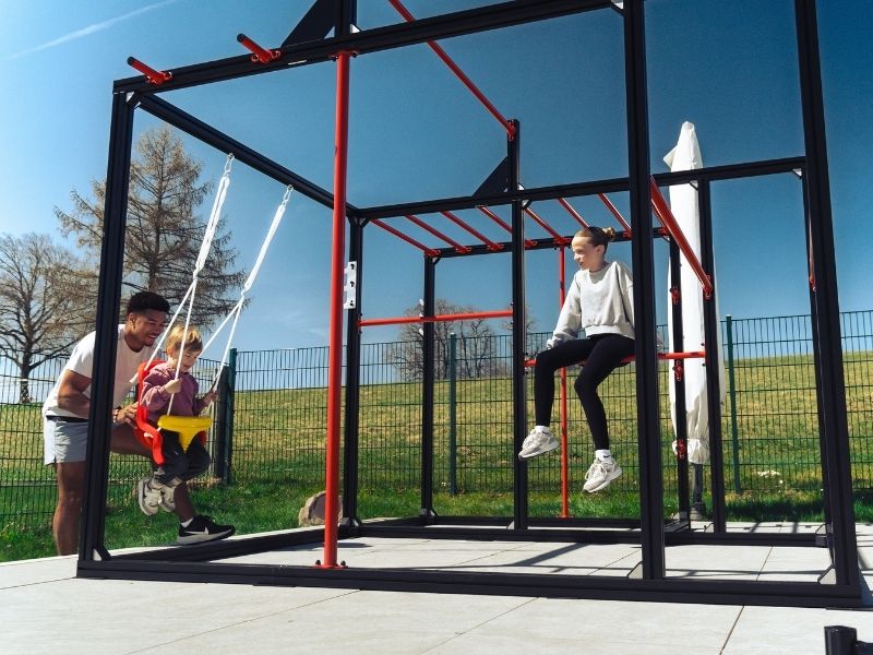 Outdoor play tower for the whole family? Family Cube (made of metal ...